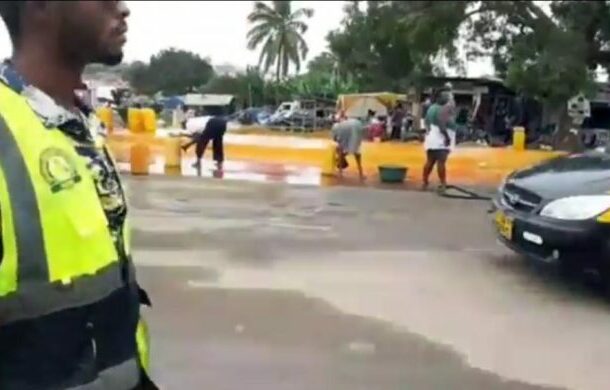 Mad rush for palm oil after tanker accident at Winneba roundabout - The ...